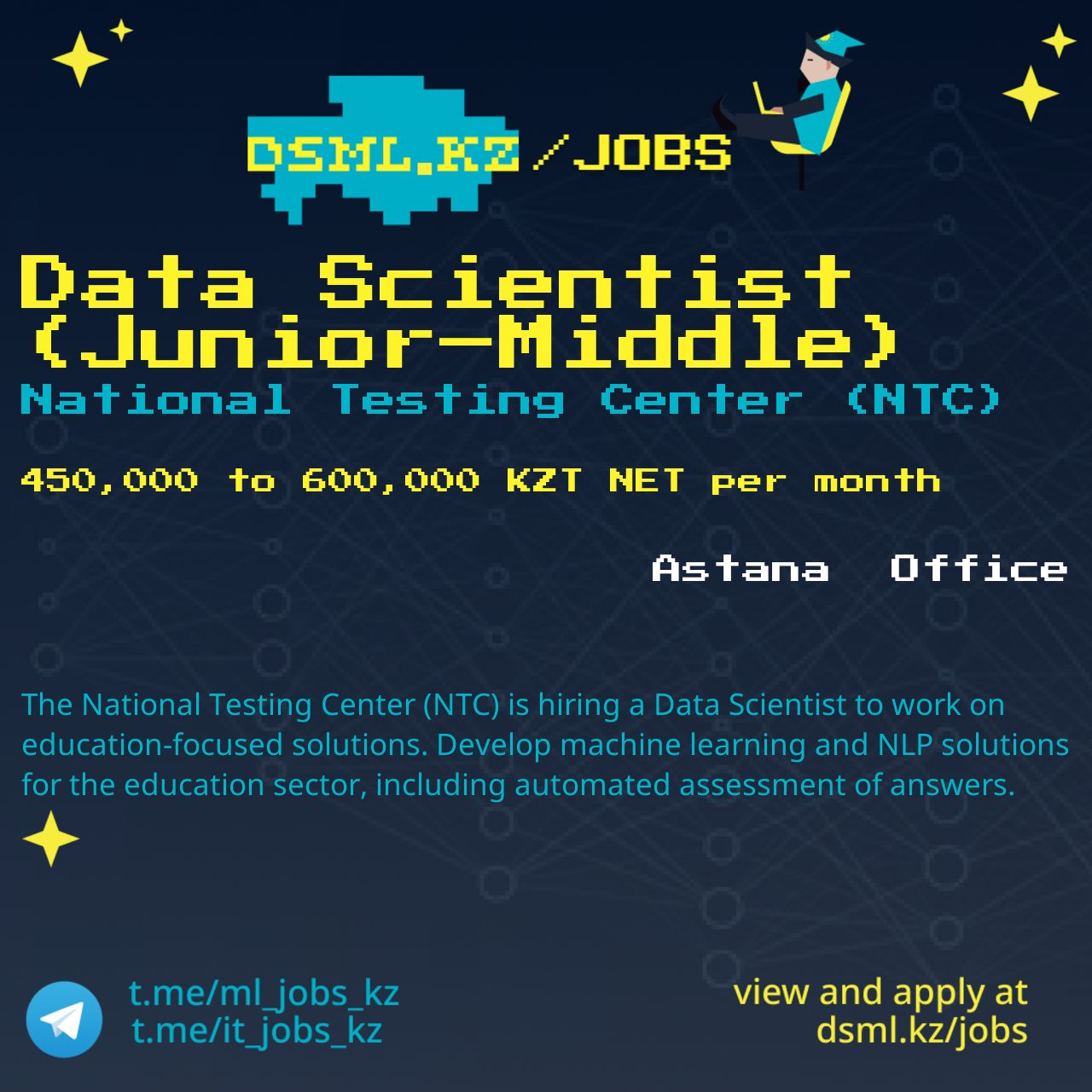 Data Scientist (Junior–Middle) at Nationa… | DSML Kazakhstan